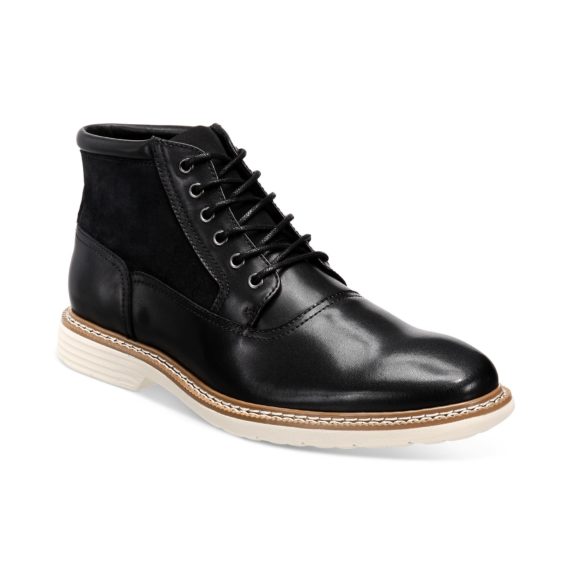 Alfani Men's Black Leather Rynier Lace-Up Boots